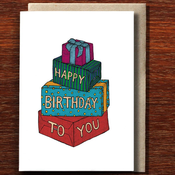 Greeting Card / Stack of Gifts - Woodend General