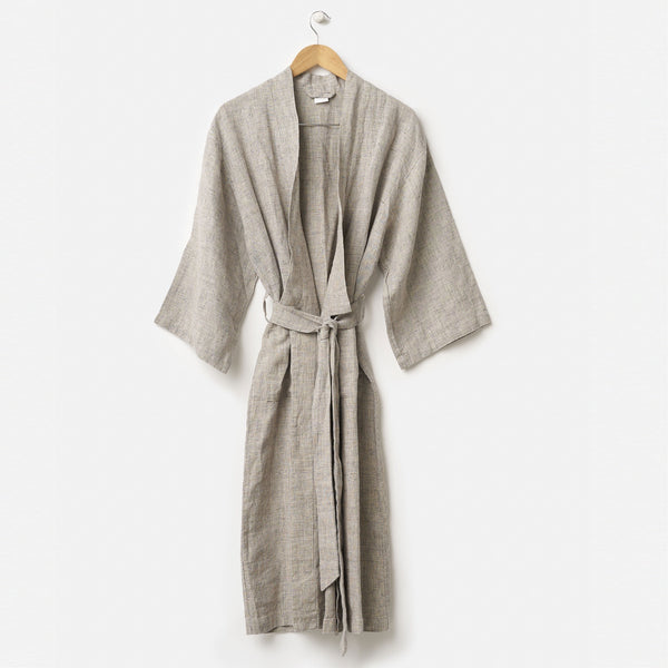 Mens Linen Robe / Chambray - Woodend General